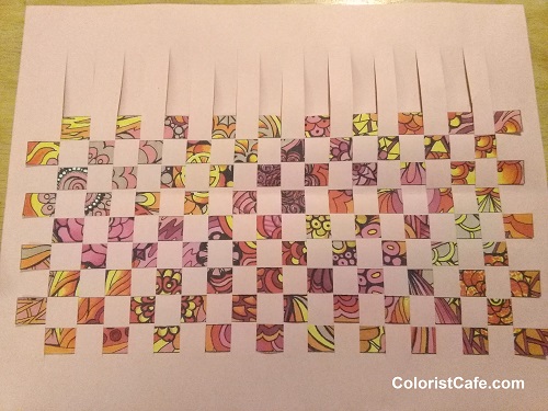 Finished Coloring Pages: Simple Paper Cutting and Weaving - Colorist Cafe